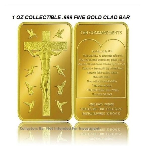 Other | New 1 Oz Gold Clad Jesus Collectors Bar | Poshmark